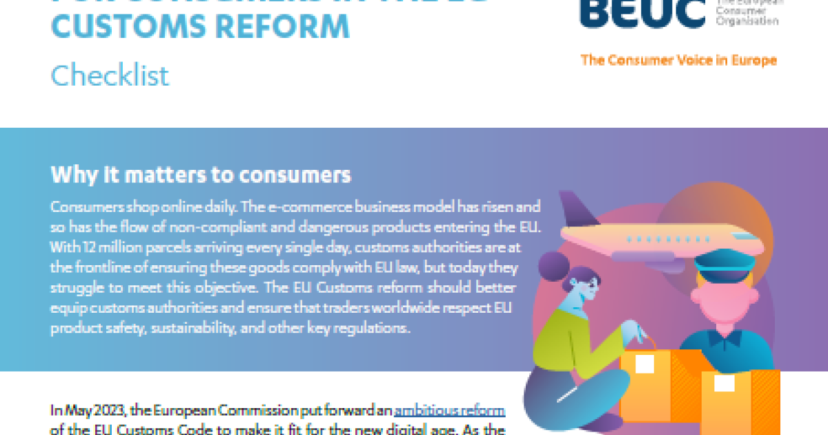 Ticking all the boxes for consumers in the EU Customs Reform